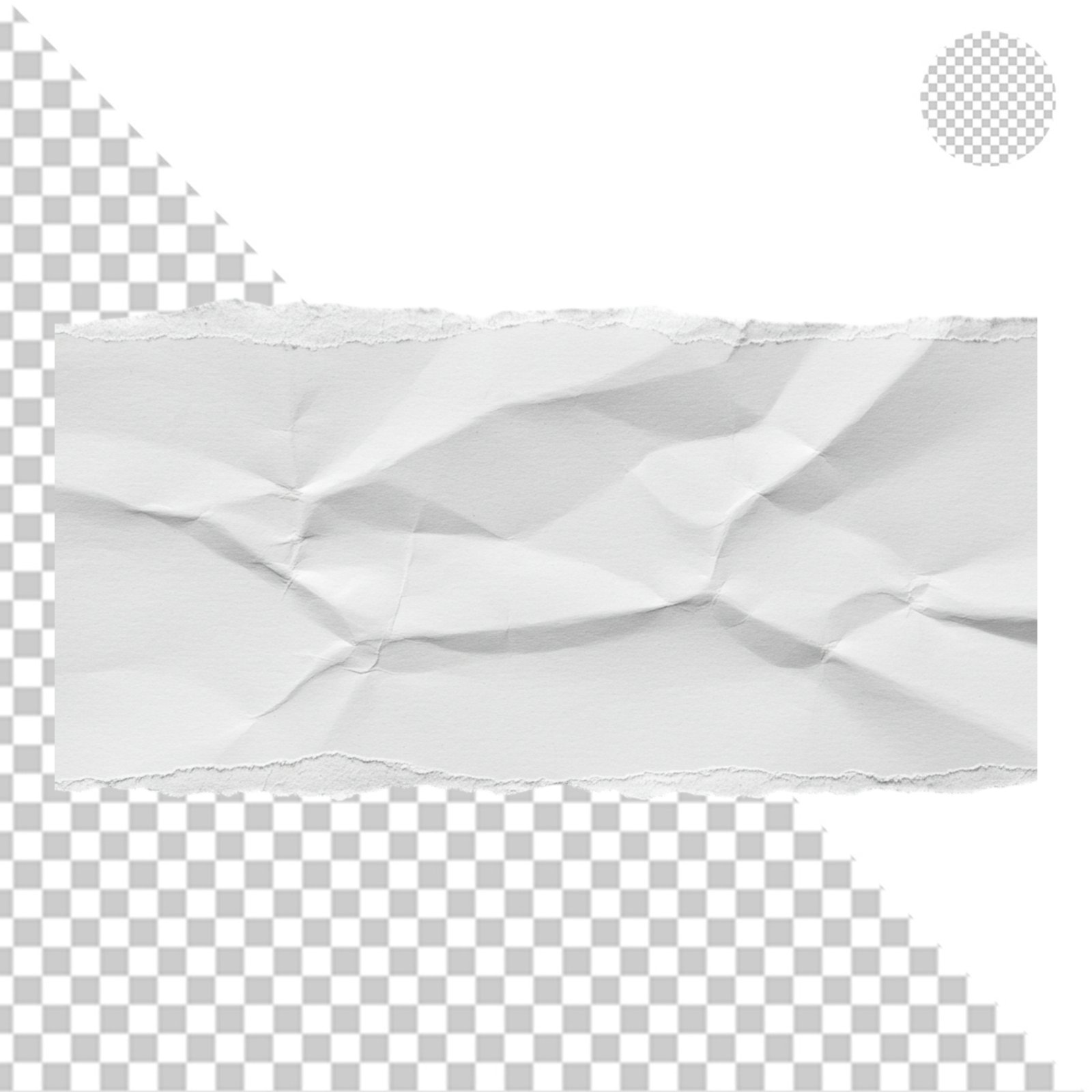 Crumpled Torn Paper Strip Texture with Transparent Background Overlay ...